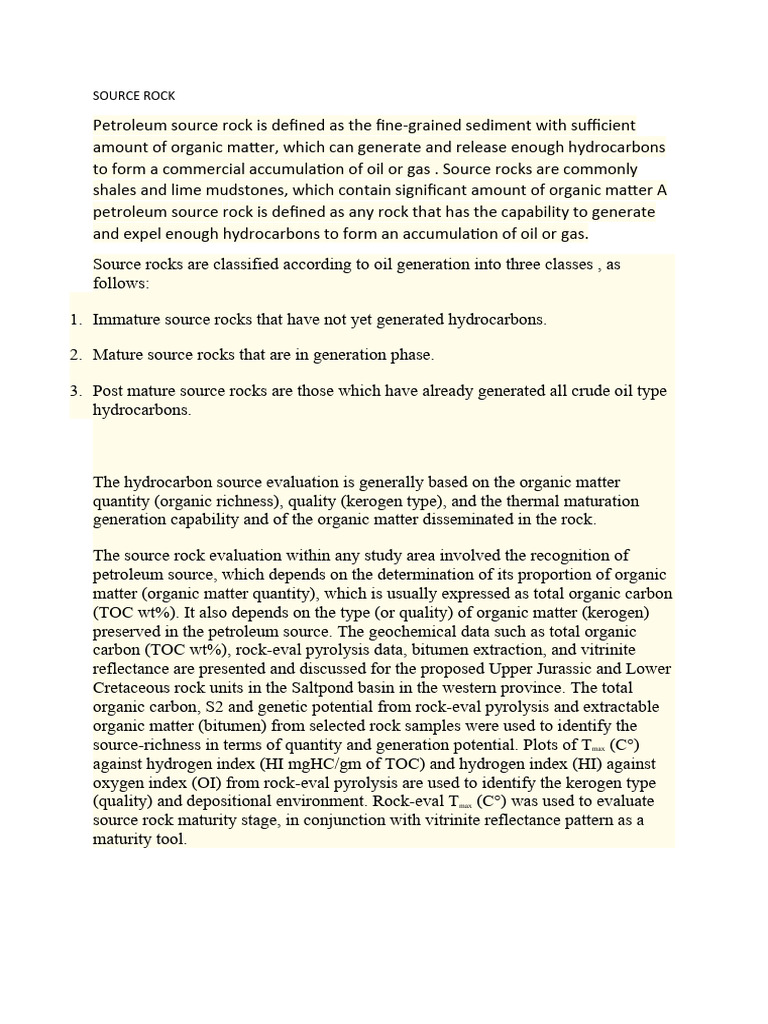 Source Rock | PDF