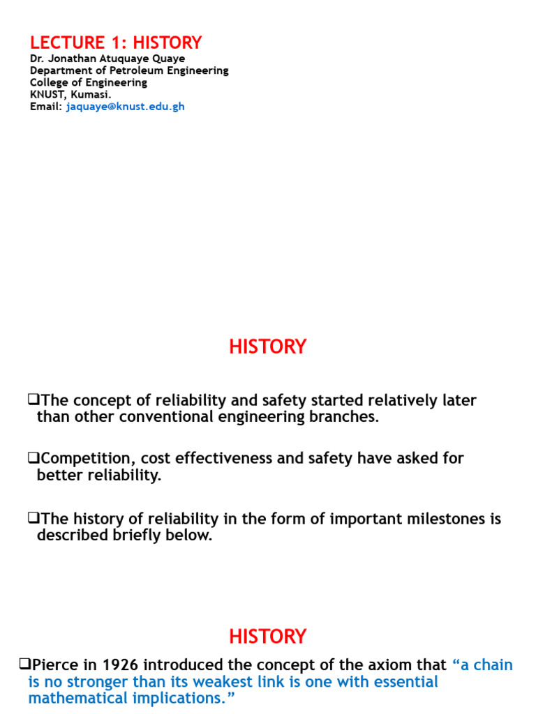Lecture 1 Pdf Reliability Engineering Safety