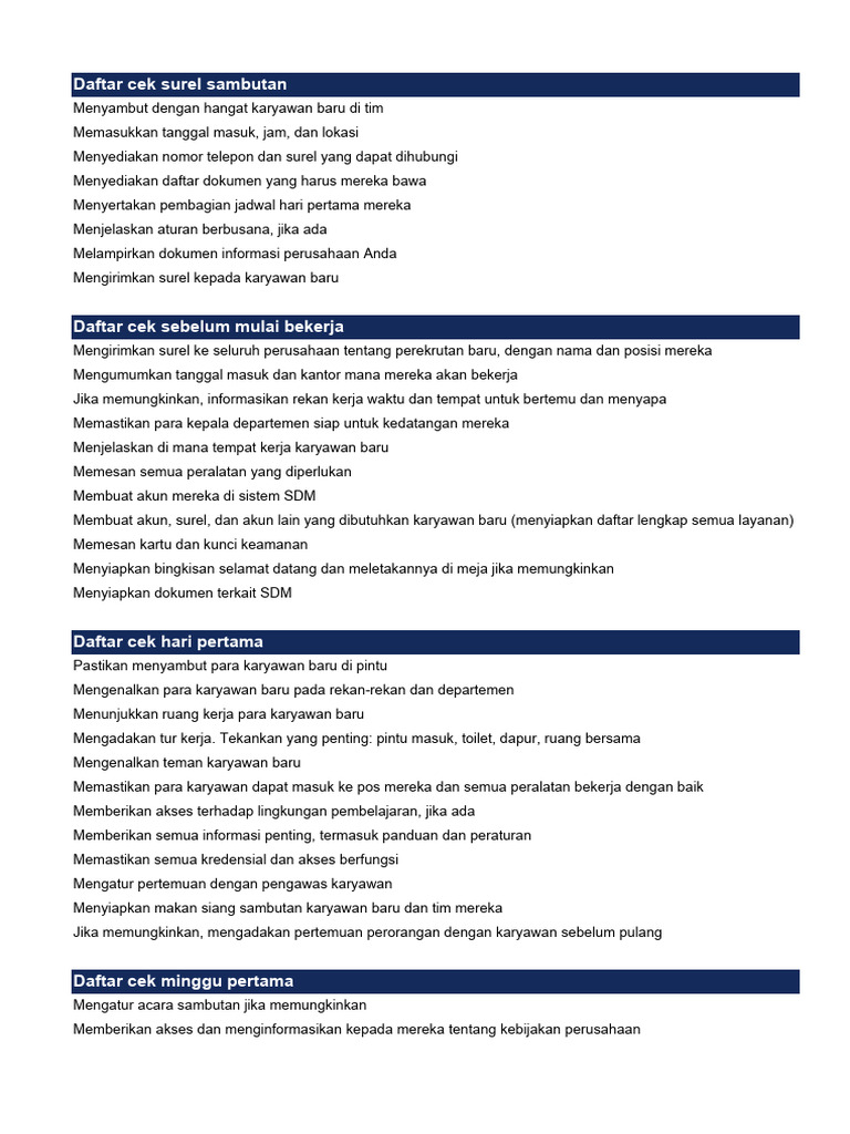 Onboarding Checklist Template | PDF
