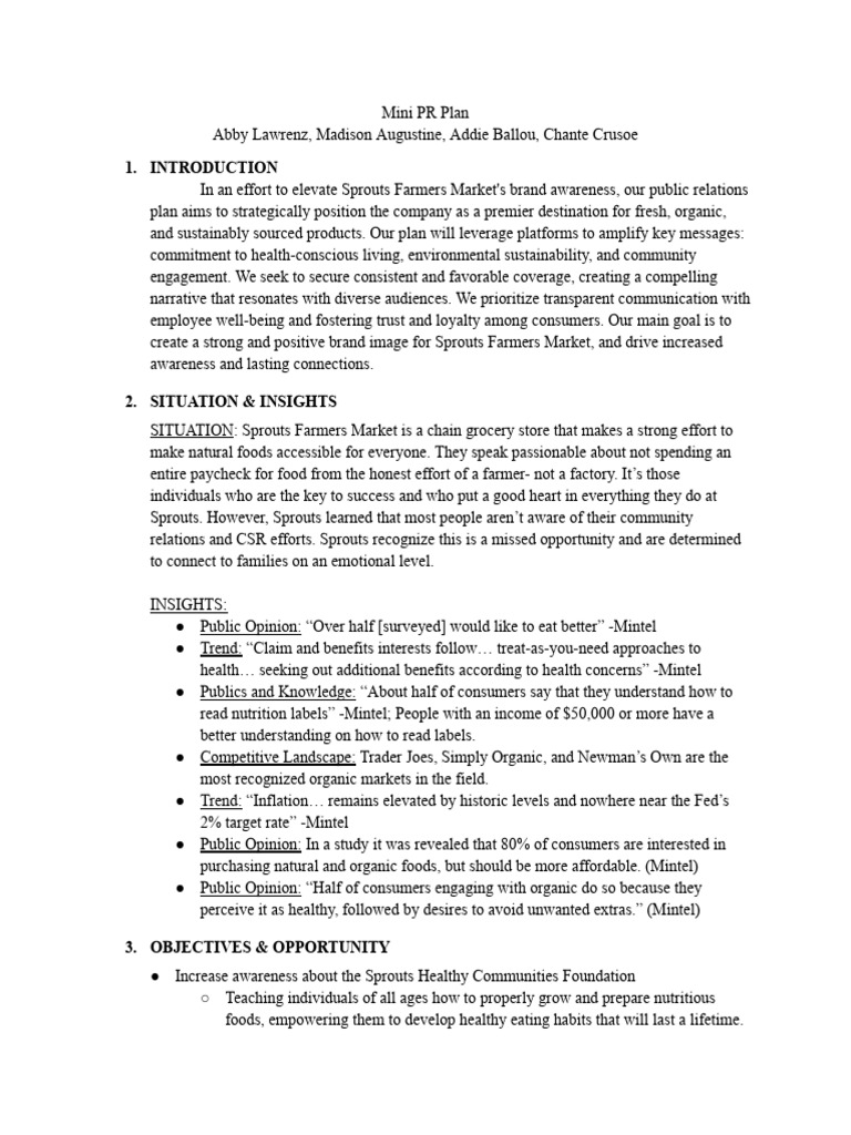 Principles of PR Mini PR Plan Group Project | PDF | Social Media ...