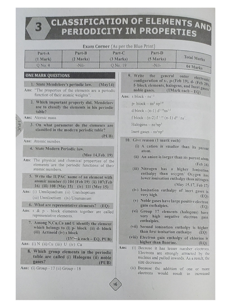 Classification of Elements | PDF