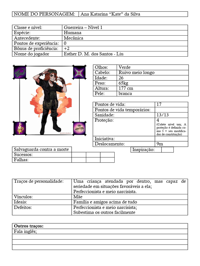 Ficha Da Ana Katarina | PDF