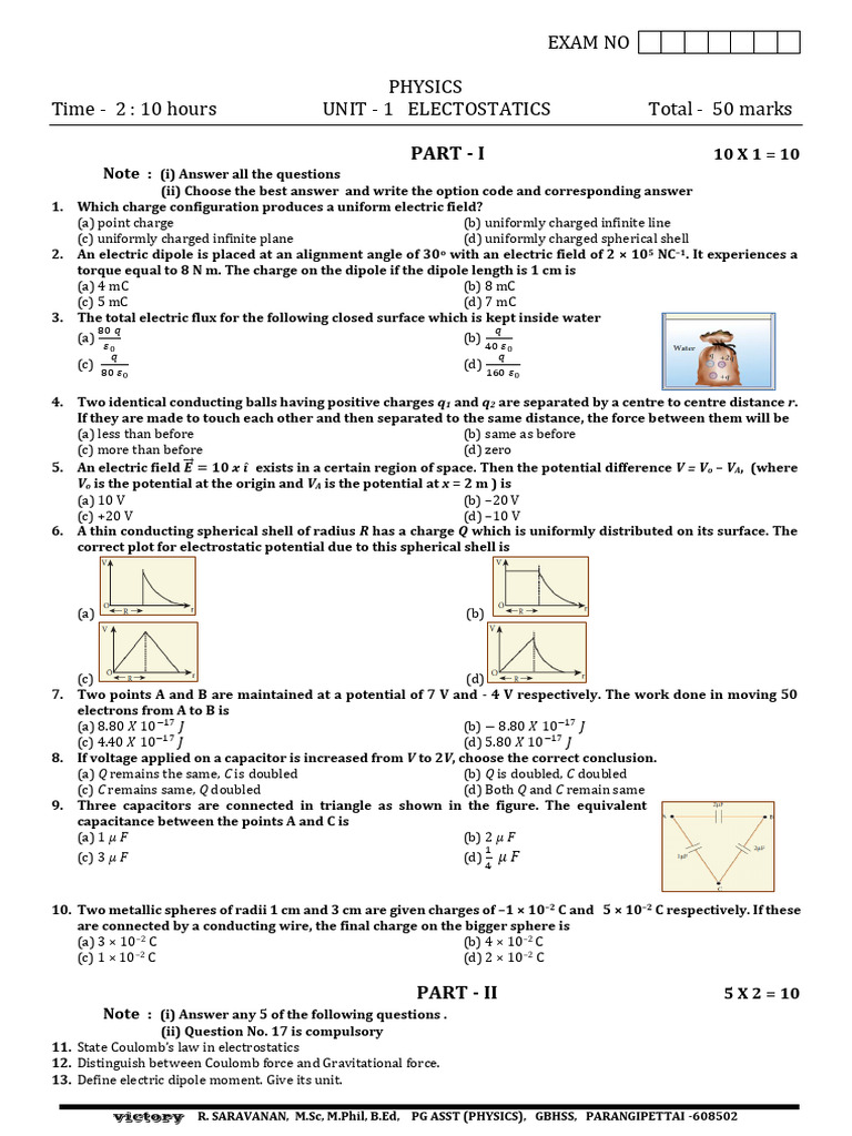 Unit 1 EM | PDF | Capacitor | Capacitance