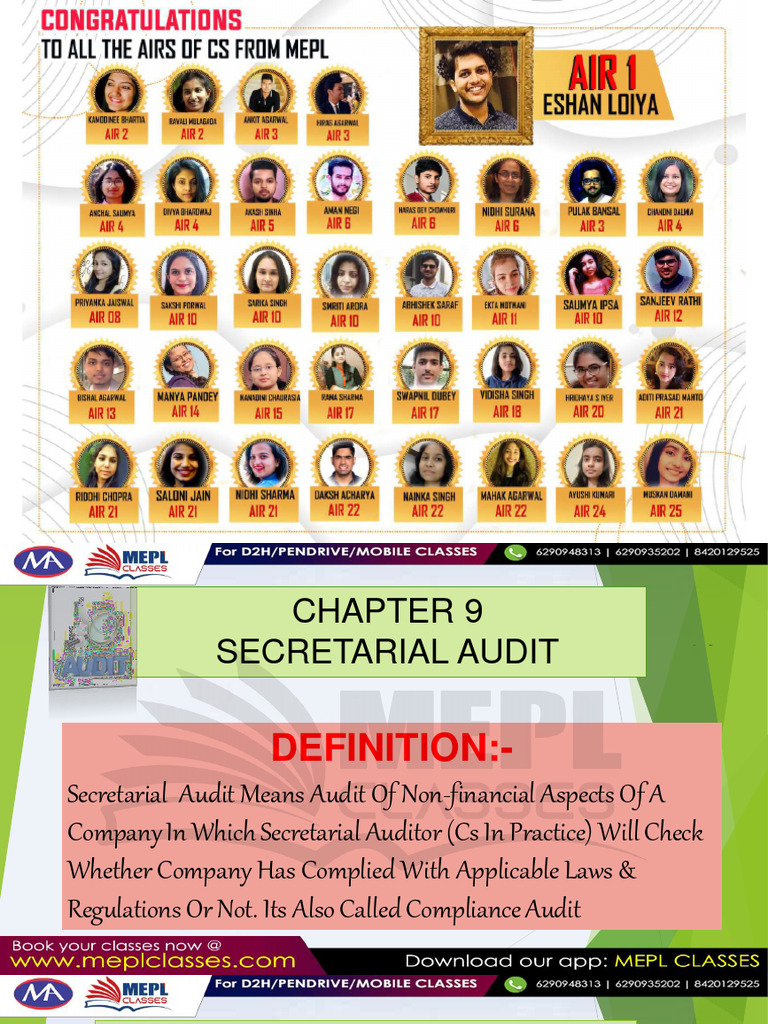 Chapter 9 - SECRETARIAL AUDIT | PDF
