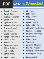 100 Examples of Synonyms and Antonyms Vocabulary | PDF