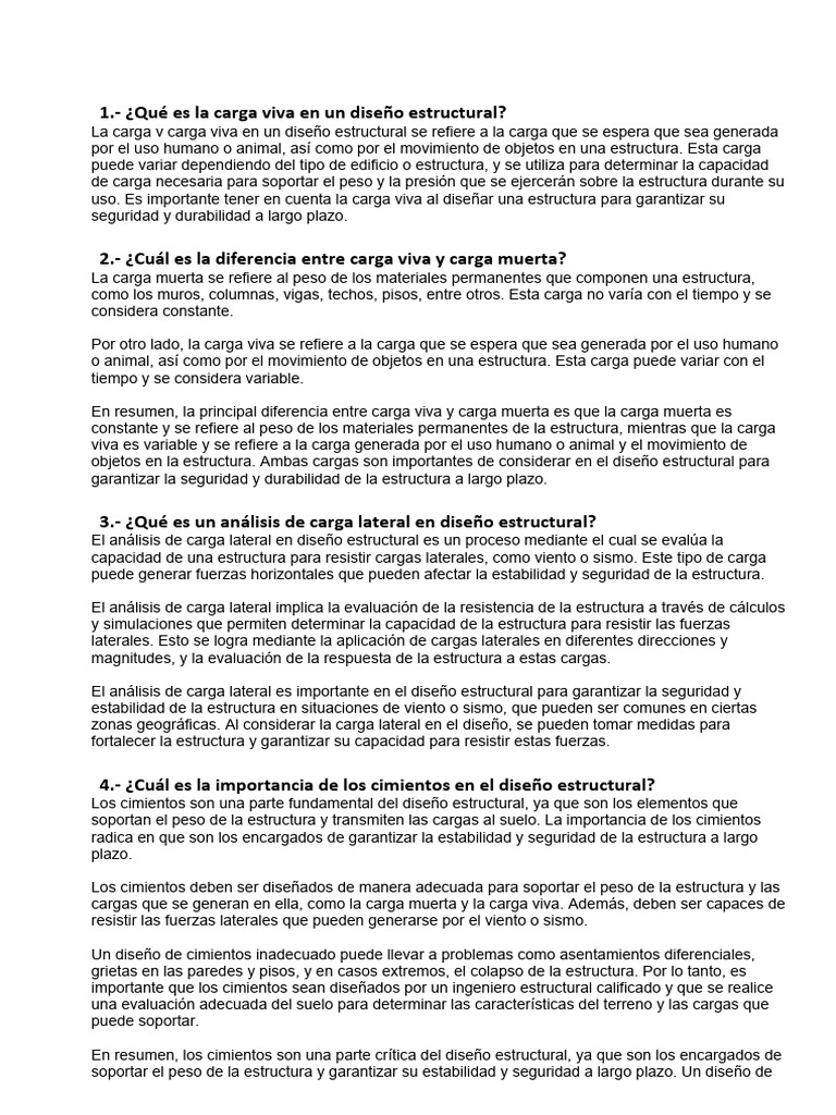 Trabajo Domiciliario Parte 01 de Concreto Armado I - Preguntas Teoricas Fecha Hasta 08-12-23 ...