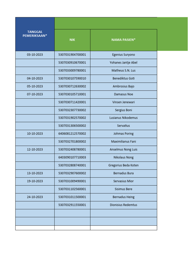 Form-Offline-ubm Upt Puskesmas Nanga Bulan Oktober 2023 | PDF