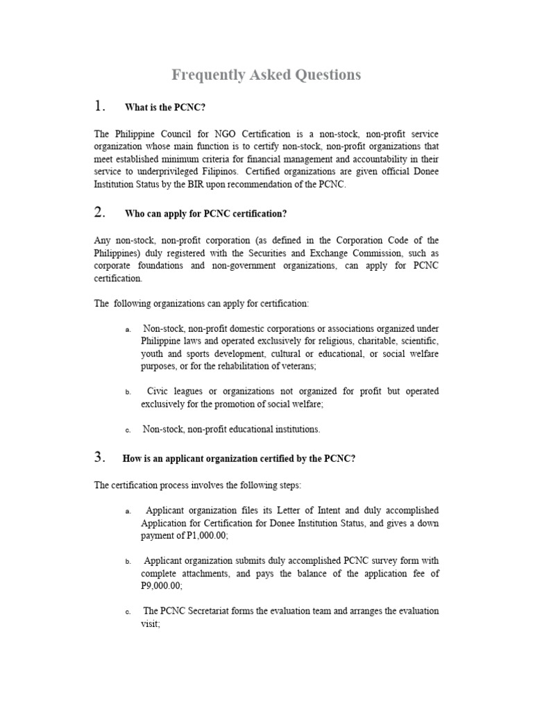 Donation PNCC | PDF