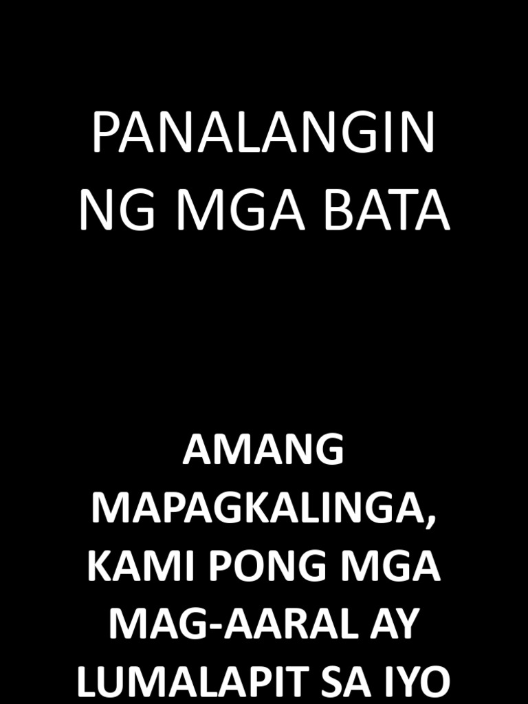 Panalangin Ng Mga Bata | PDF