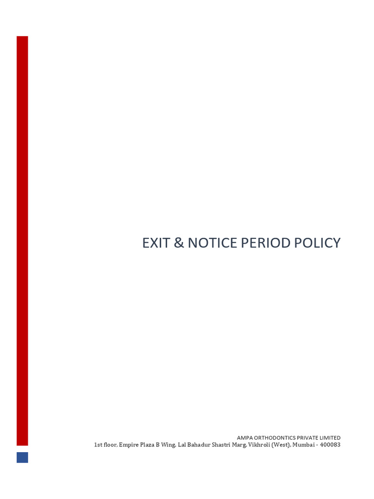 AMPA Orthodontics Exit & Notice Policy | PDF
