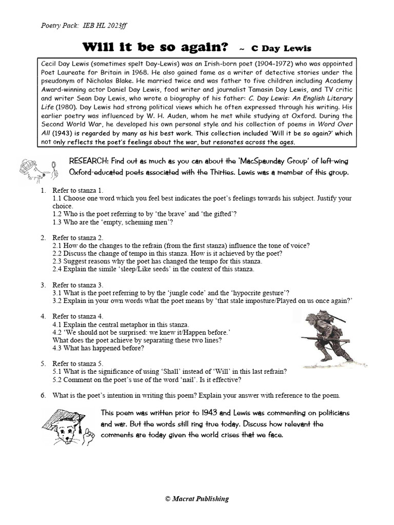 Analysis of "Will It Be So Again?" | PDF | Poetry