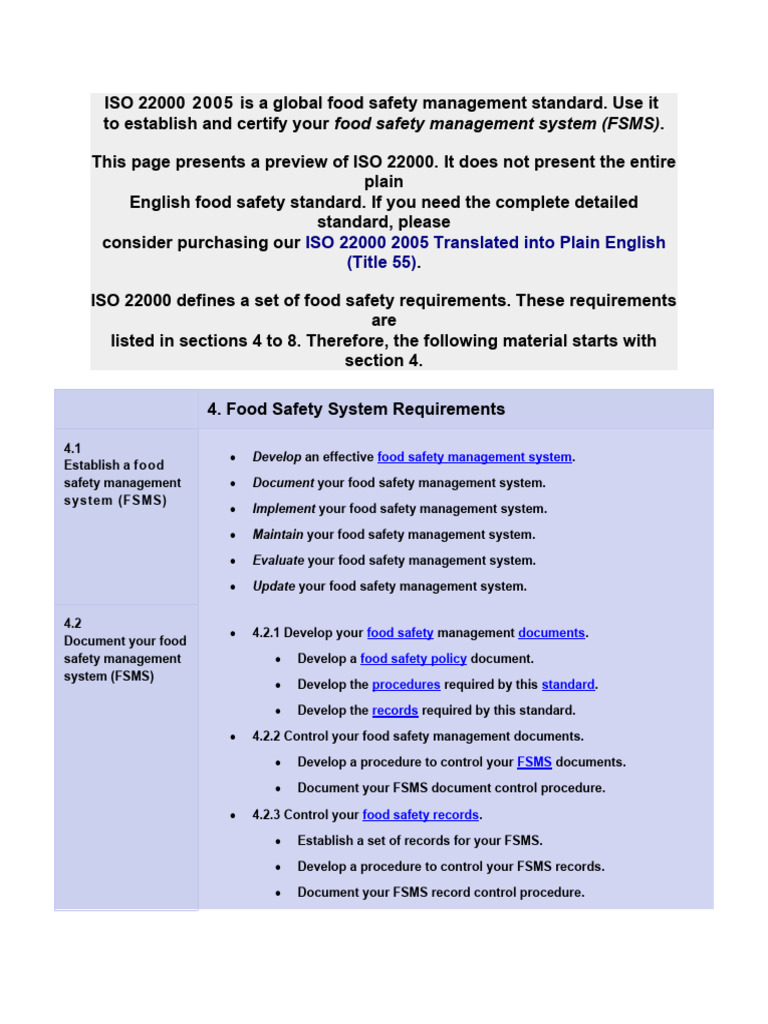 ISO 22000 2005 Requirements | PDF