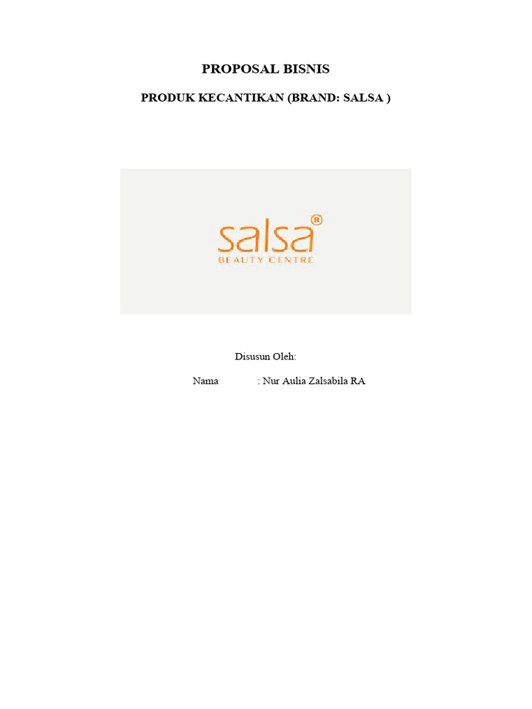 Proposal Usaha Salsa Beauty Center | PDF