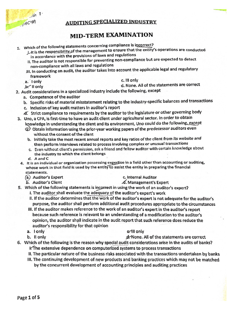 Midterm Exam Audit | PDF
