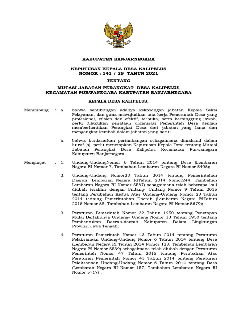 Sk-Mutasi-Kaur-Keuangan-Ke-Kaur - Tu 29 | PDF