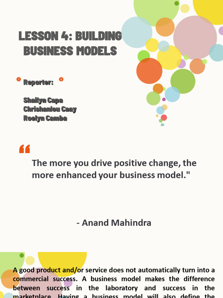 Lesson 4 Building Business Models | Download Free PDF | Franchising ...
