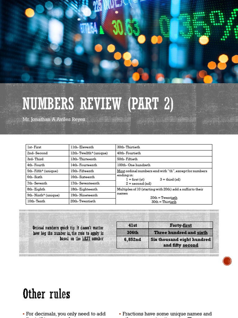 Numbers Review (Part 2) | PDF