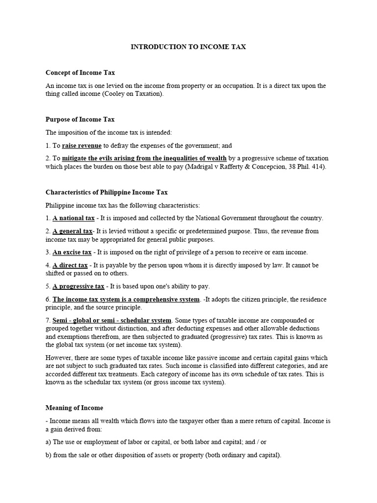 Introduction To Income Tax | PDF | Taxes | Income Tax