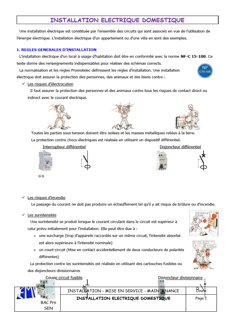 Installation Électrique Domestique Guide | PDF | Électrotechnique ...
