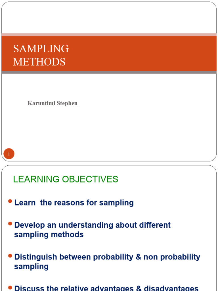 Sampling Methods - SMK - 3110 | PDF | Sampling (Statistics) | Stratified Sampling