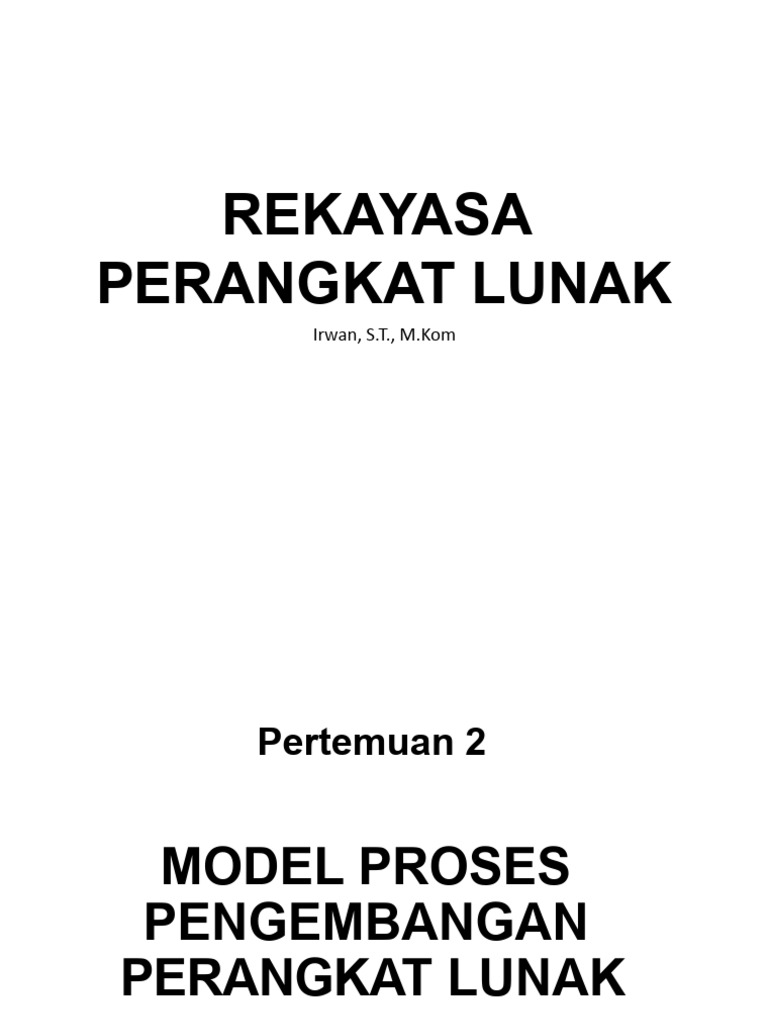 Model Proses Pengembangan Perangkat Lunak | PDF