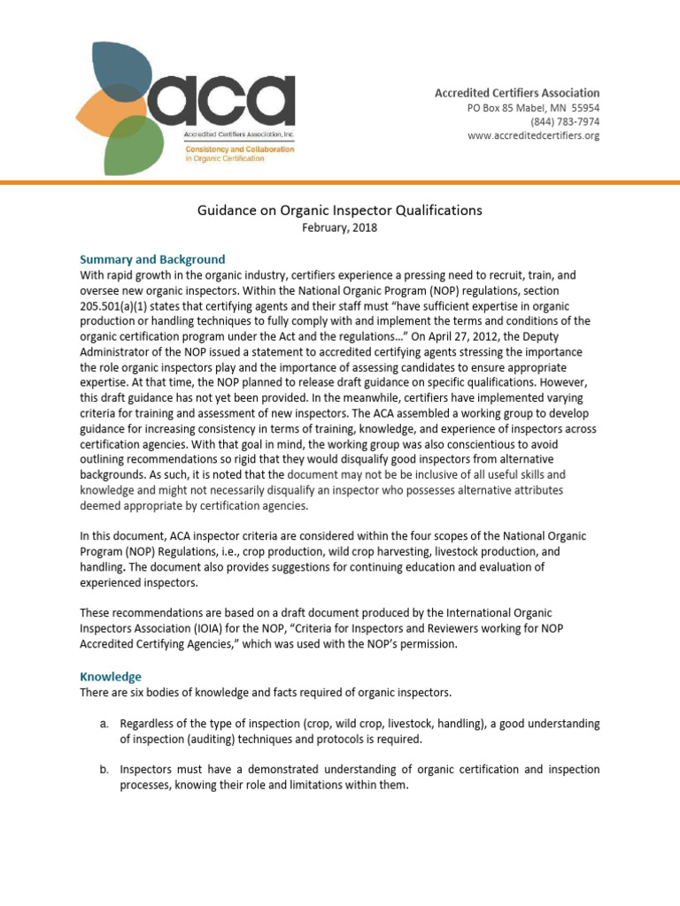 Guidance On Inspector Qualifications | PDF | Evaluation | Information