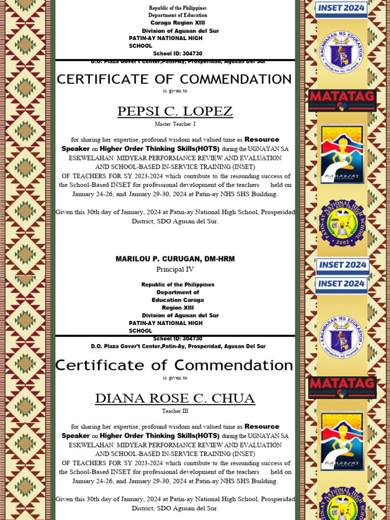 Certificate of Commendation | PDF