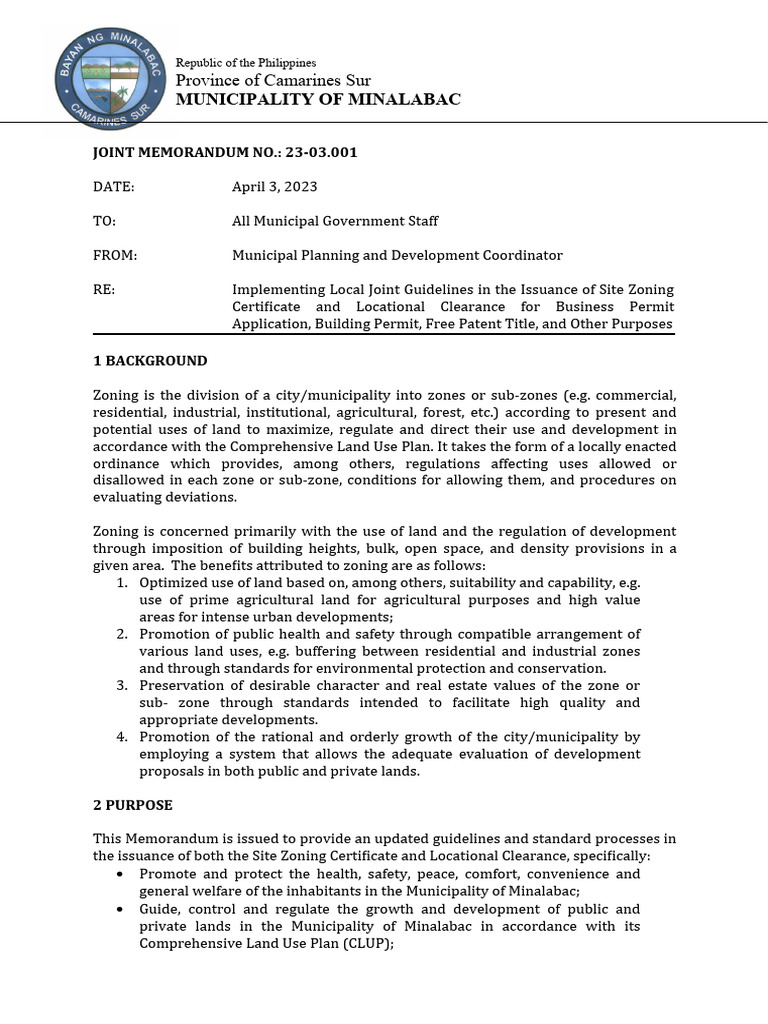 03.23.23 Guidelines in The Issuance of Locational Permit | PDF | Zoning ...