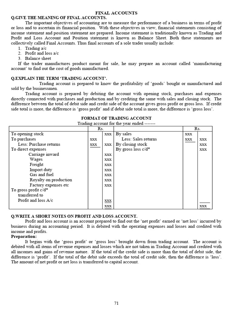Final Accounts | PDF | Debits And Credits | Expense
