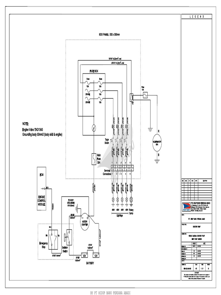 Wiring Diagram Electrical Panel Booster Pump - HD6000 - AWP | PDF