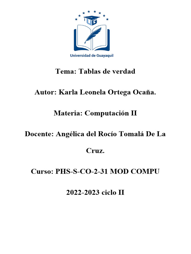 Tarea de Tablas de Verdad | PDF | Semiótica | Semántica