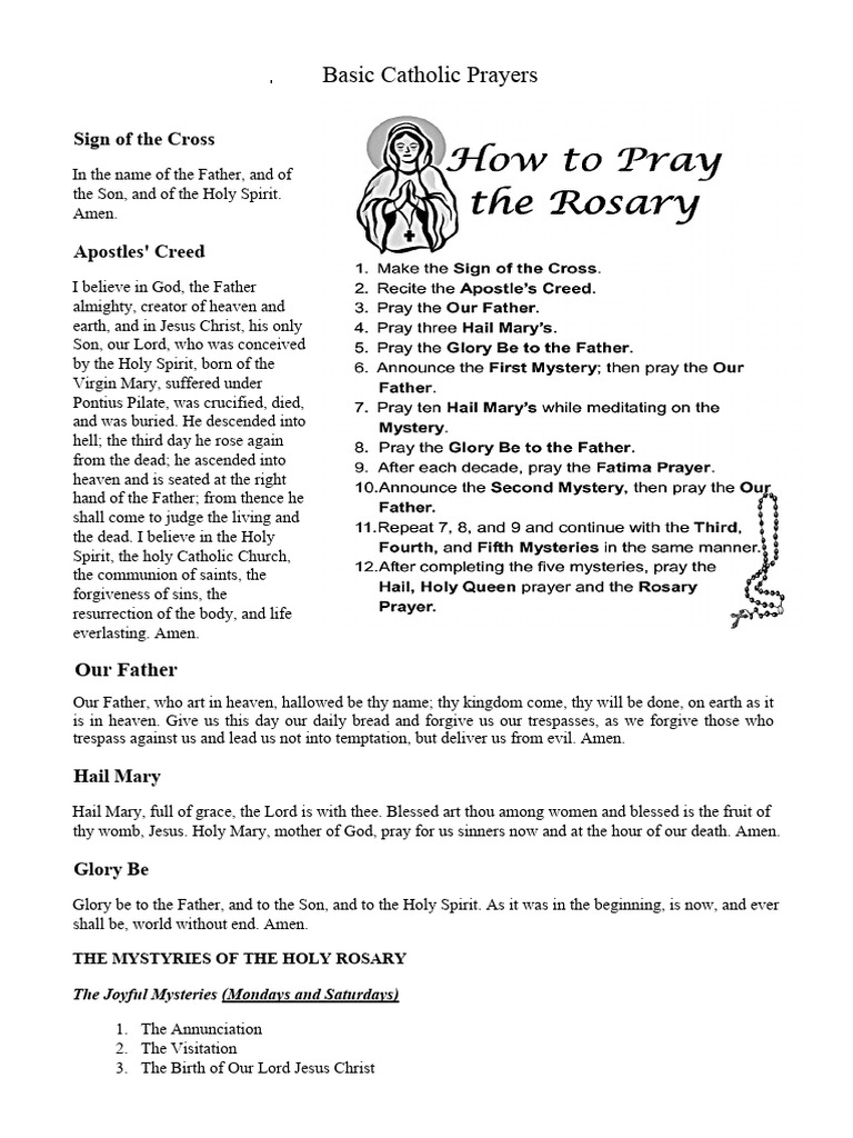Basic Prayers | PDF | Rosary | Lord's Prayer