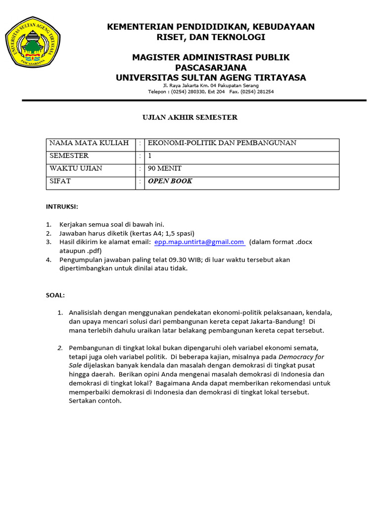 Uas Map Epp Ganjil 2021 | PDF