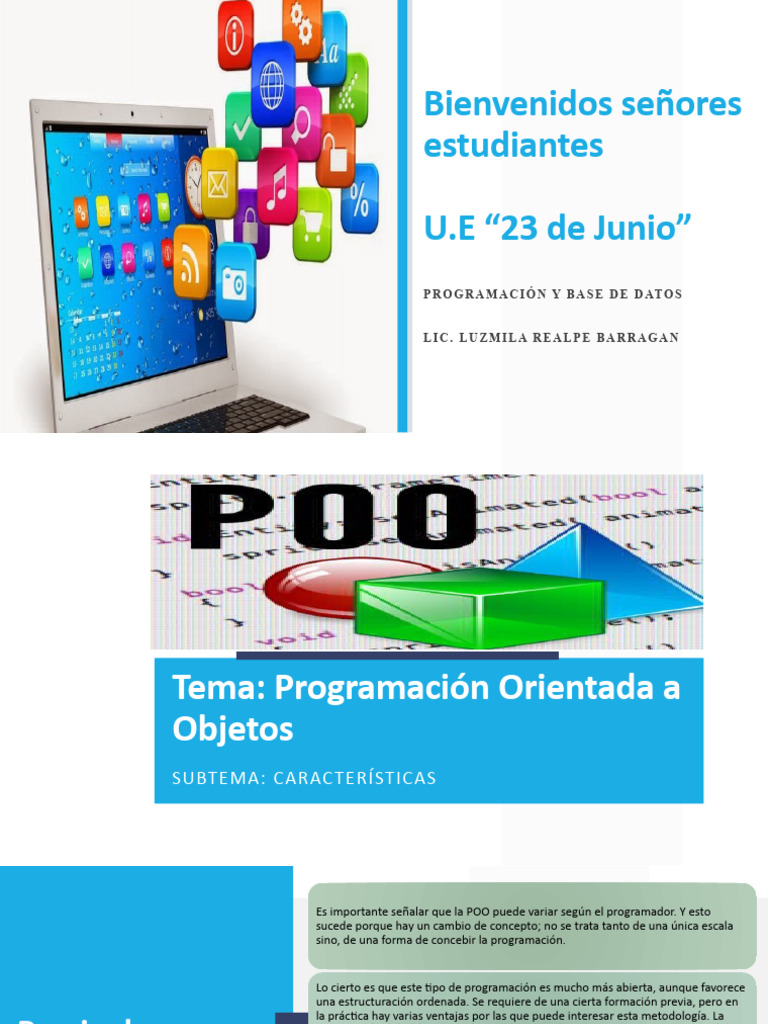 PBD Poo Caracteristicas | Descargar gratis PDF | Objeto (informática) | Programación orientada a ...