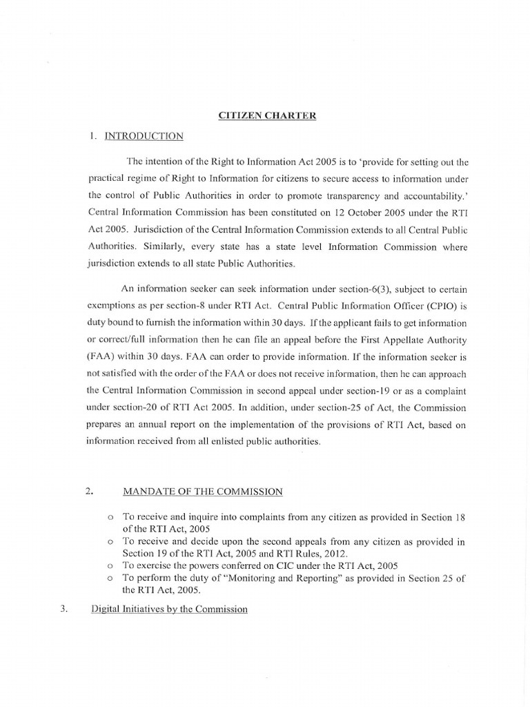 Citizen Charter Pdf