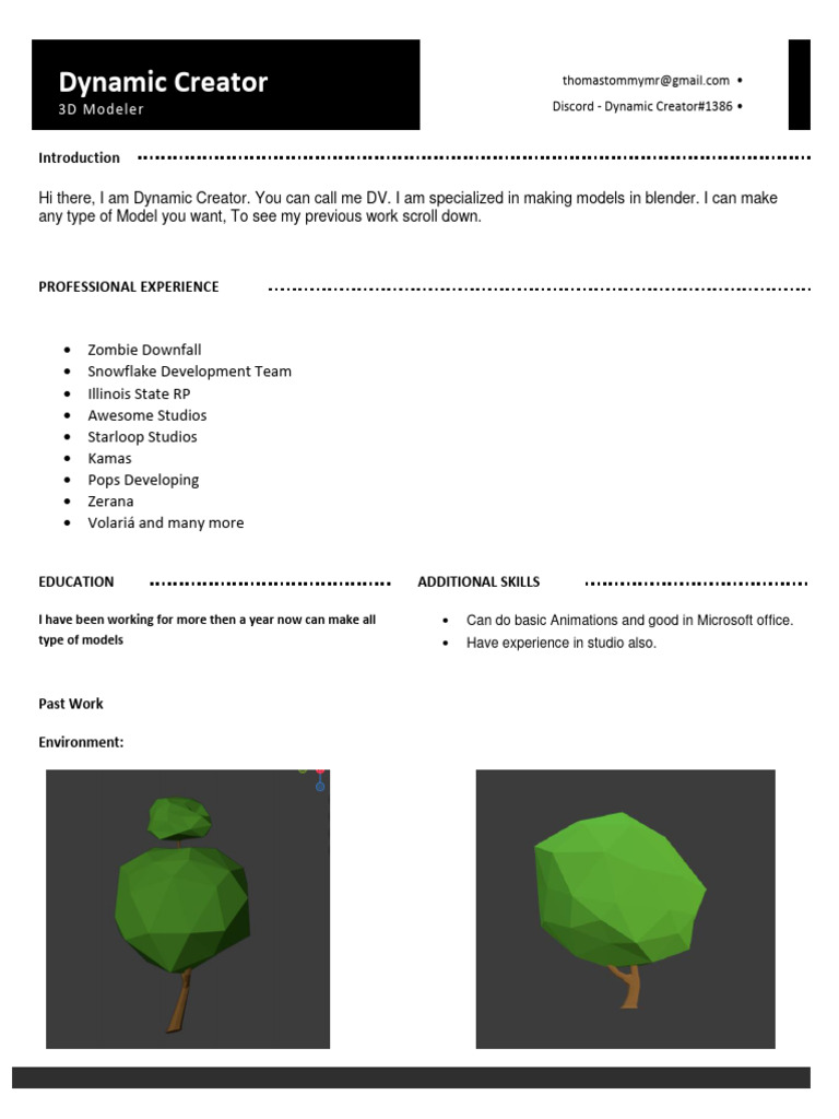 3D Modeling Portfolio by Dynamic Creator | PDF
