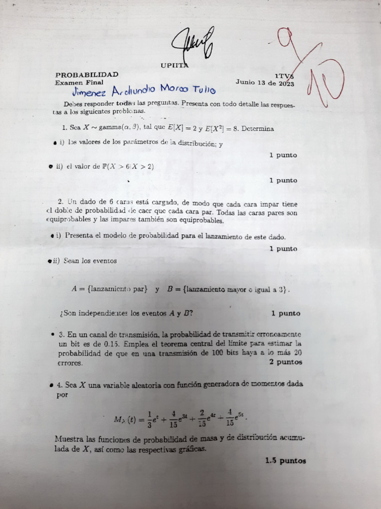 Examen Tercer Parcial (Proba) | PDF