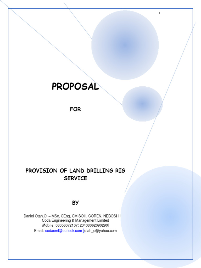 Drilling Rigs Proposal | PDF | Oil Well | Drilling Rig