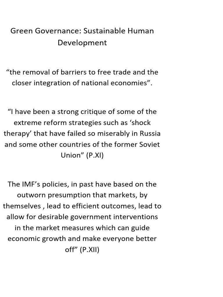 Green Governance Sustainable Human Development | PDF | Greenhouse Gas ...