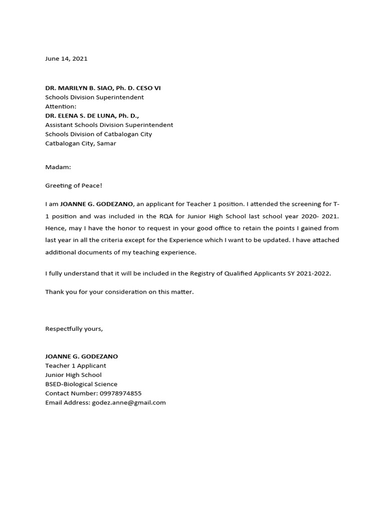 Letter To Retain Points | PDF