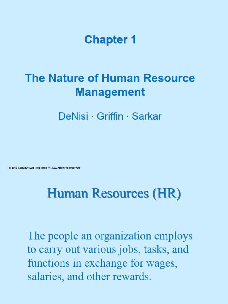 DeNisi Sarkar HR PPT Ch01 | PDF | Human Resource Management | Analytics