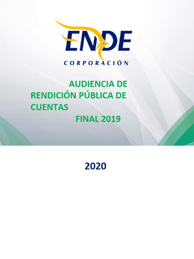 Informe de Gestión ENDE 2019-2020 | PDF