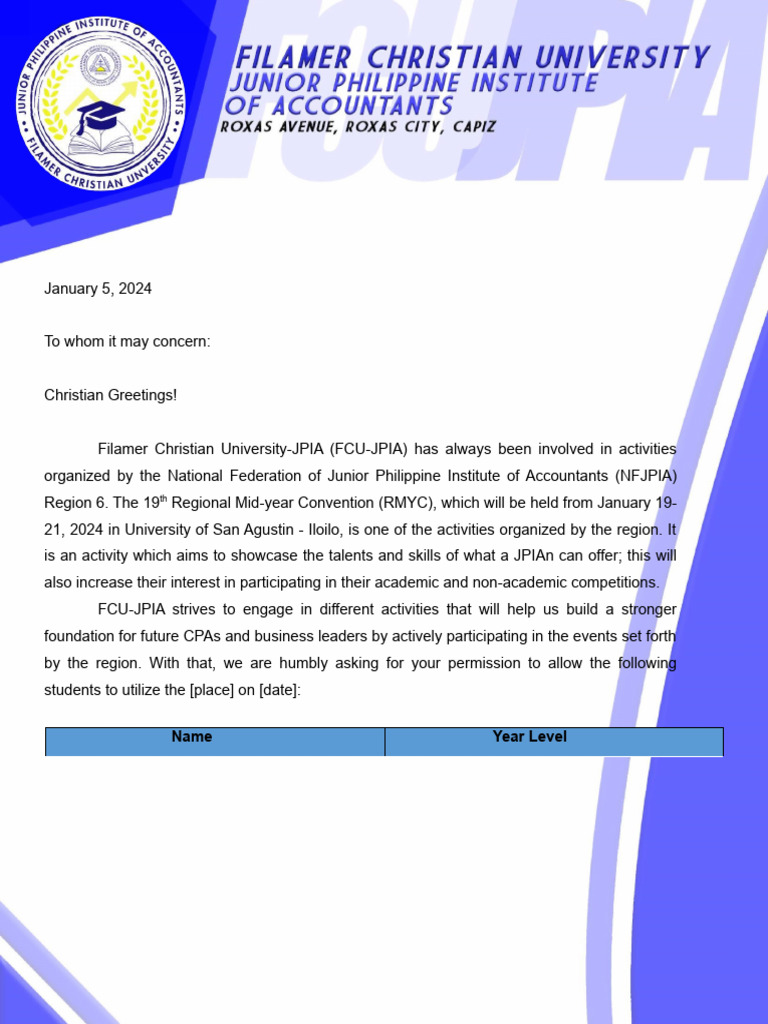 Rmyc Excuse Letter | PDF