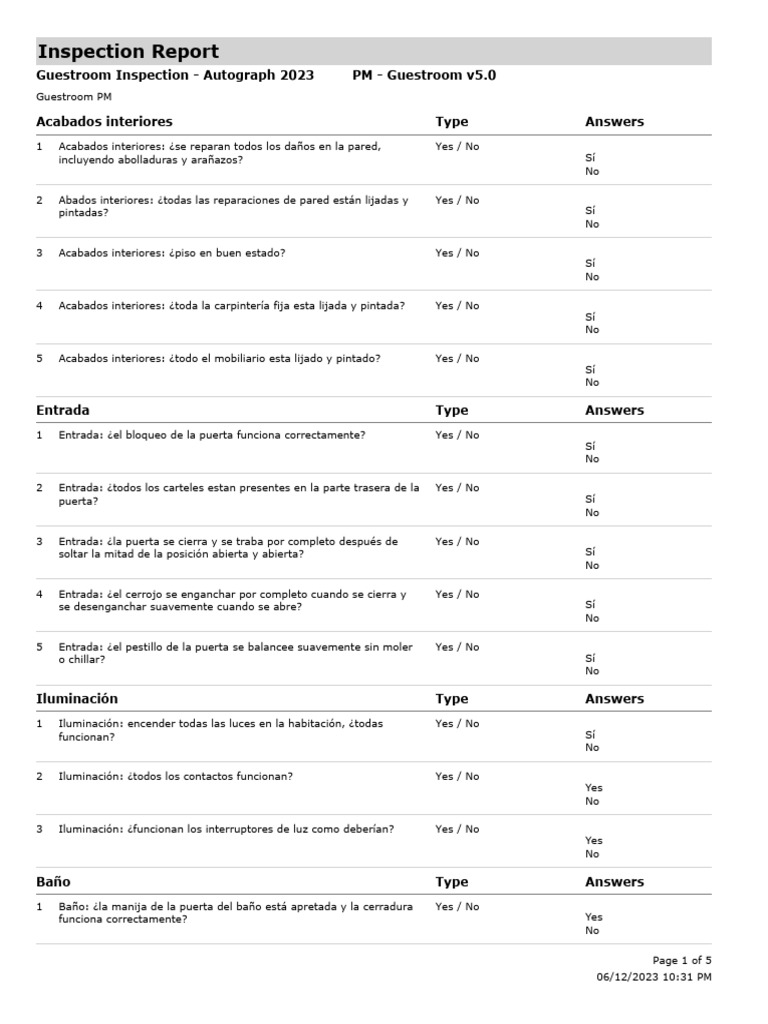 Inspection Master | PDF | Ducha | Refrigerador