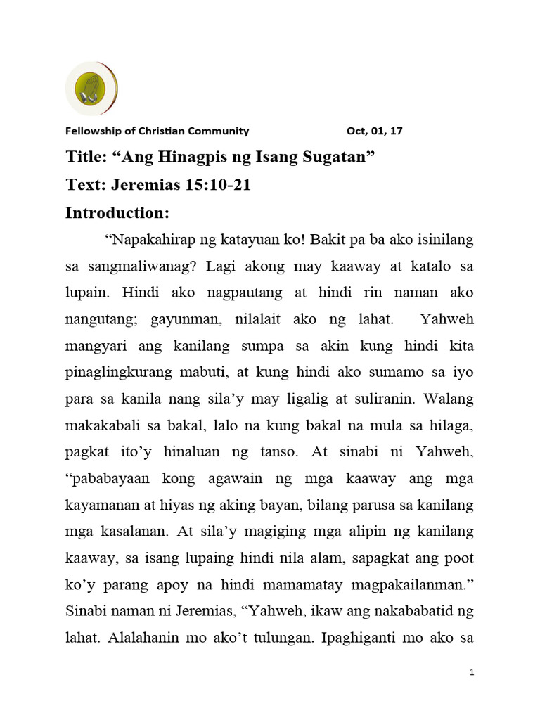 Ang Daing NG Isang Sugatan | PDF Ang Daing NG Isang Sugatan | PDF