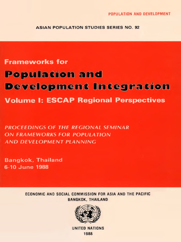 ESCAP 1988 RP Frameworks Population Development Integration V1 | PDF | Poverty | Poverty ...