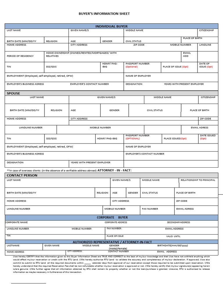 Buyers Information Sheet | PDF | Justice | Crime & Violence