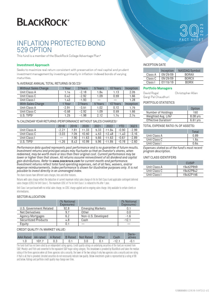 BlackRock 529 Inflation Protected Bond Fund | PDF | Financial Risk ...