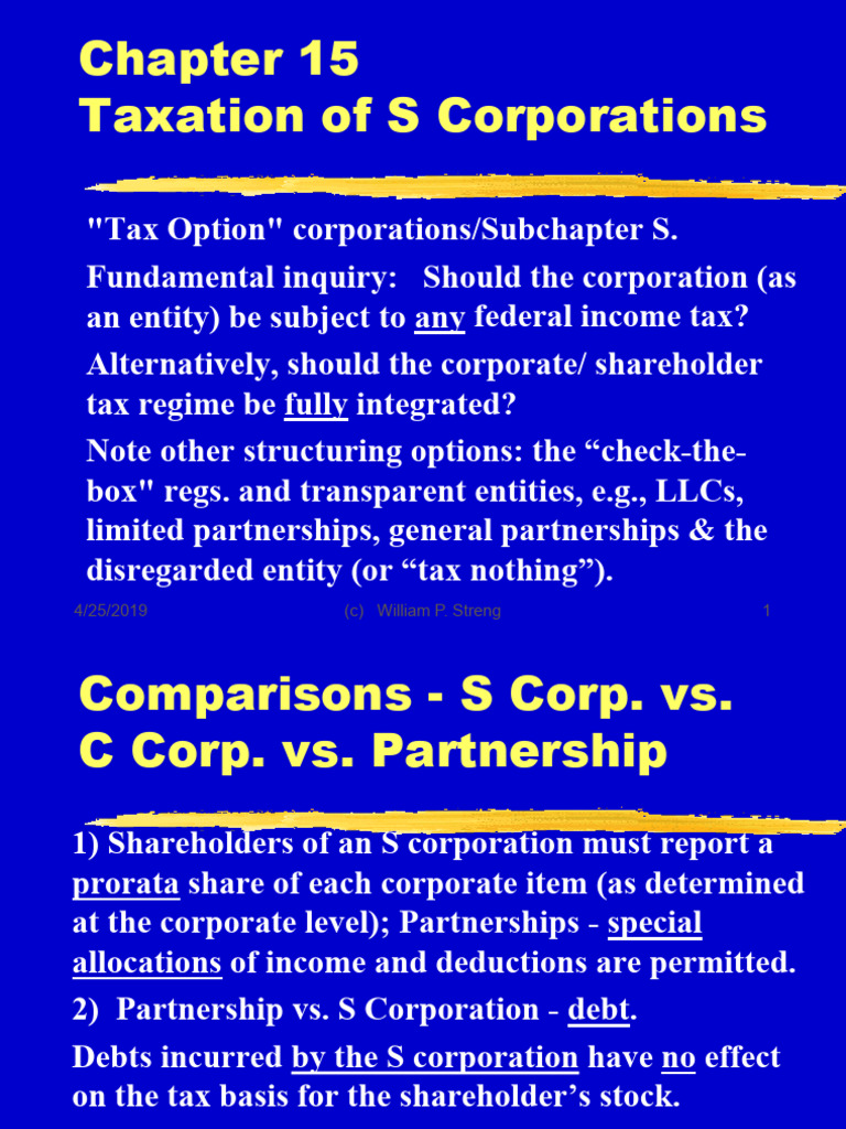 15 Tax On S Corp | PDF | S Corporation | Capital Gains Tax In The ...