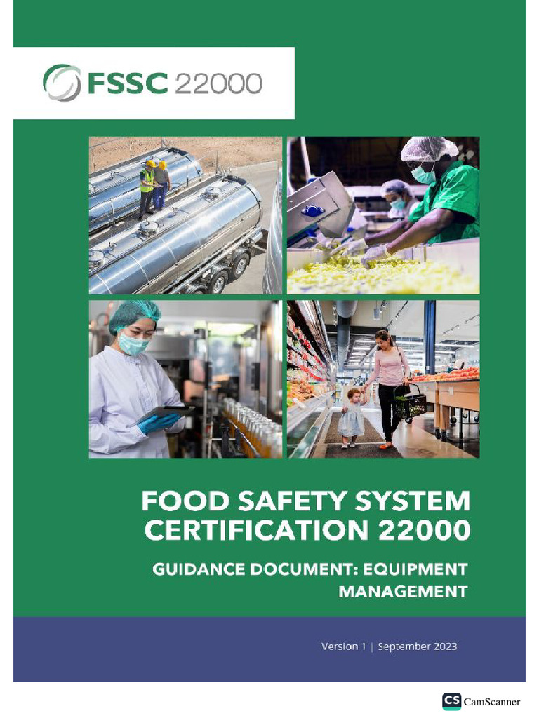 FSSC Guidelines For Equipment Management | PDF